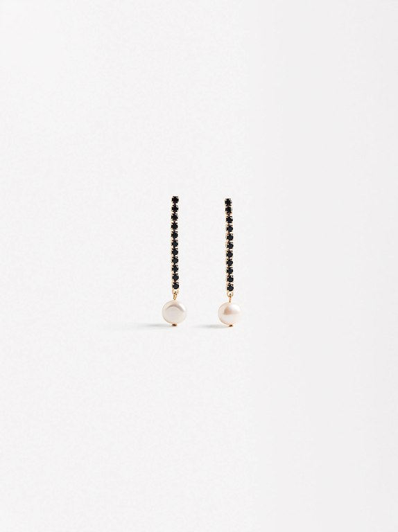 Earrings With Pearls And Zirconia