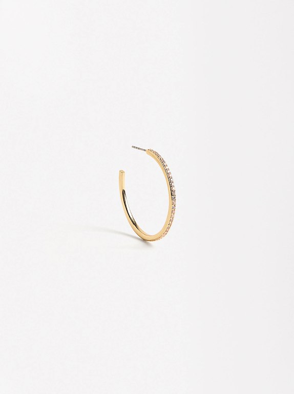 Large Single Pavé Hoop Earring With Zirconia