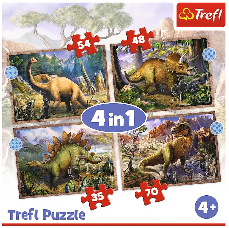 Puzzle Dino-4 u 1