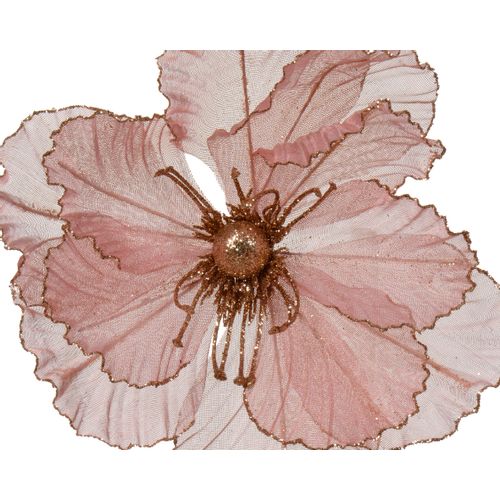 Novogodišnji uras za jelku Flower on clip 27cm 220620 - Assorted - KMG