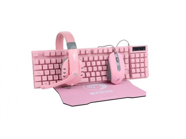 MARVO CM370 PINK Tastatura+Miš+Slušalice