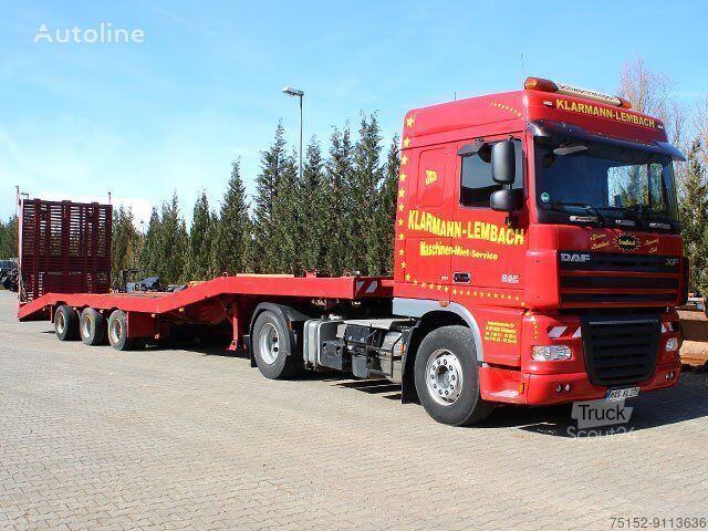 DAF XF 105.460 tegljač + poluprikolica sa niskom platformom