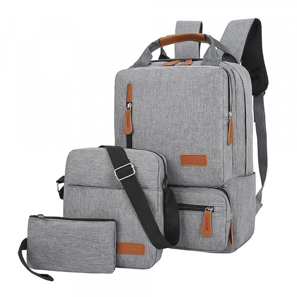 Ranac za laptop BP-07 set 3u1 (ranac i dve torbice) sivi