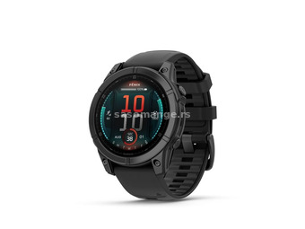 GARMIN Fenix E 47mm dark grey steel black silicone strap