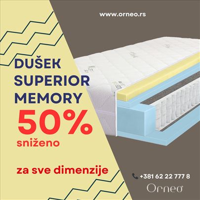 Dusek Superior memory 50%popusta za sve dimenzije