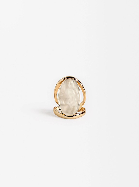 Oval Pearl Detail Ring