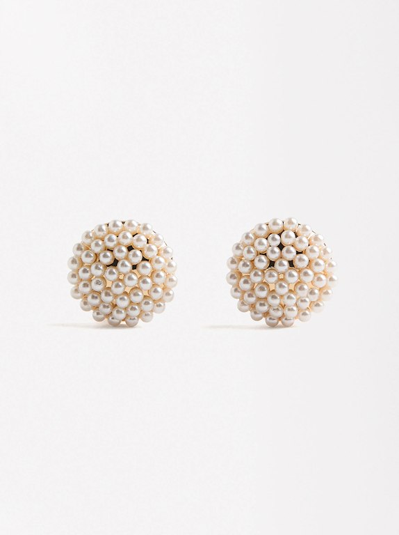 Round Pearl Earrings