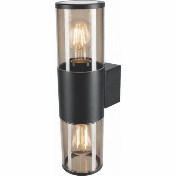 ZIDNA LAMPA M915S CRNA SMOKY 2xE27 IP54