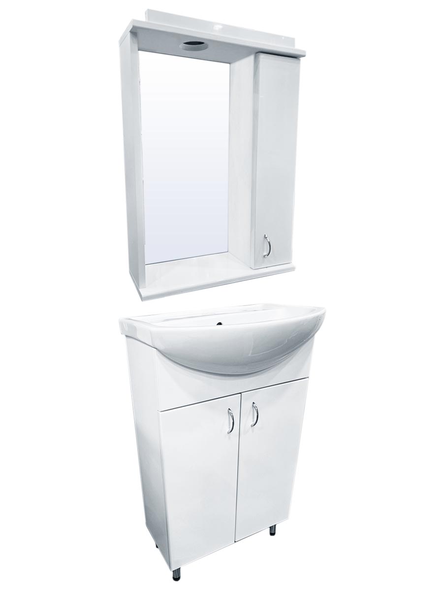 KOMPLET – Lavabo sa ormarićem 50cm + Ormarić sa ogledalom 50cm Atlas Denko