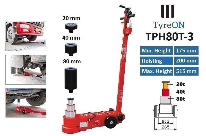 Nova TyreON TPH80T-3 garage jack / workshop jack 80T Ton - Minimum height 17 hidraulična dizalica