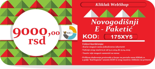 Novogodišnji E-Paketić Vaučer - 9000 din