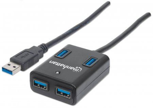 USB HUB USB 3.0 --> 4x USB A, Bus Powered, Manhattan 162296