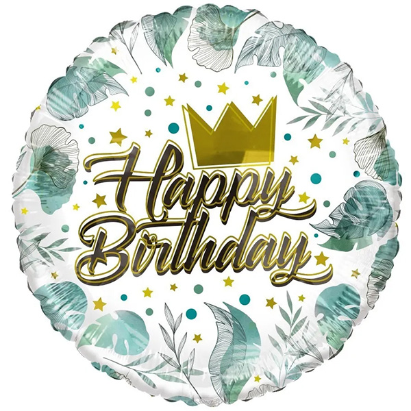 1644018
18″ Foil Birthday Crown & Leaves Eco