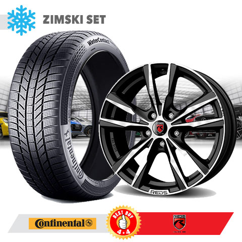 225/55 R18 SET Z CONTINENTAL + REDS K2 MB POL 5/108