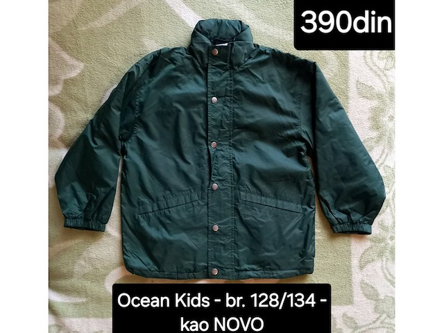 Ocean Kids dečija jakna zelena br. 128/134 - kao NOVO