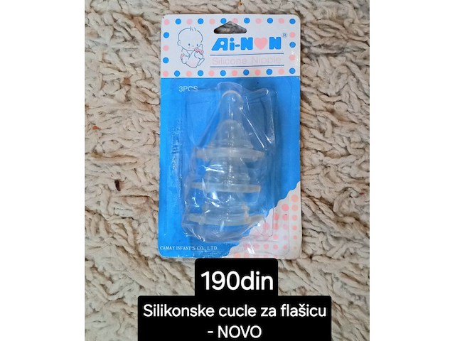 Tri silikonske cucle za flašicu - NOVO