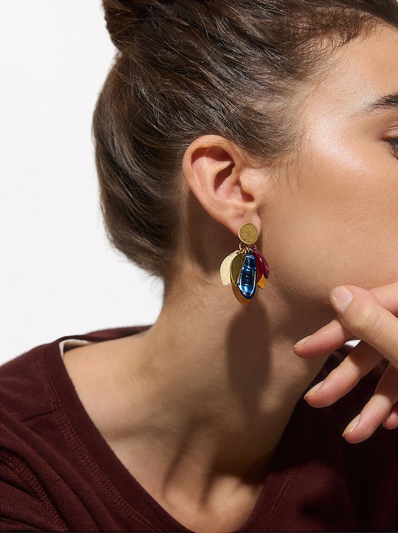 Multi-colored leaf earrings