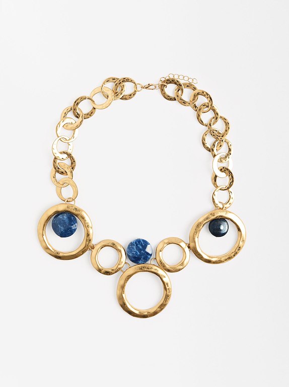 Necklace With Interwoven Stone Hoops