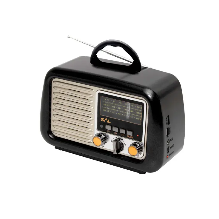 SAL Retro radio + BT bežični zvučnik RRT 2B, 4/1, FM, MP3, AUX, crni