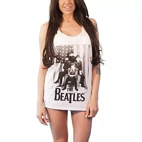 Ženska majica Beatles Stars &amp; Stripes BbyDll, Bela