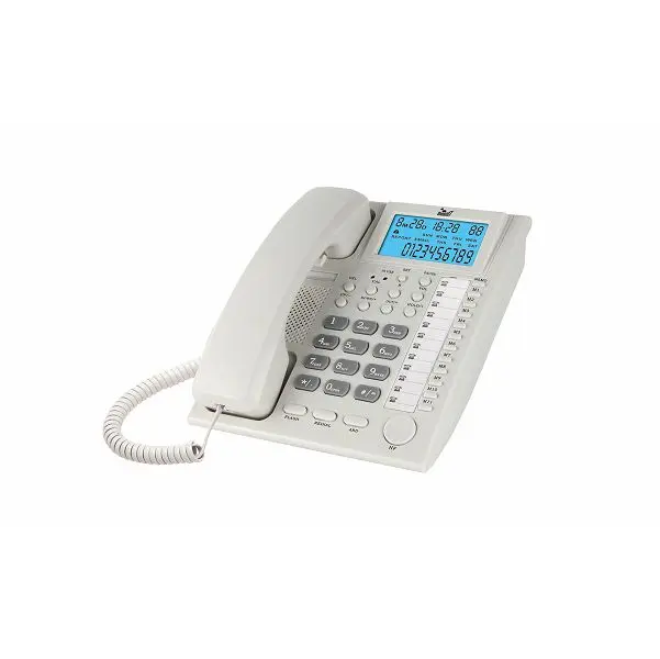 MEANIT Telefon analogni ST200 White, stoni , LCD