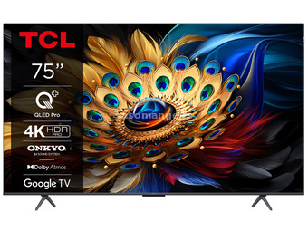 TCL televizor 75C655, QLED, 75" , 4K UHD, 60Hz, Google TV, crna