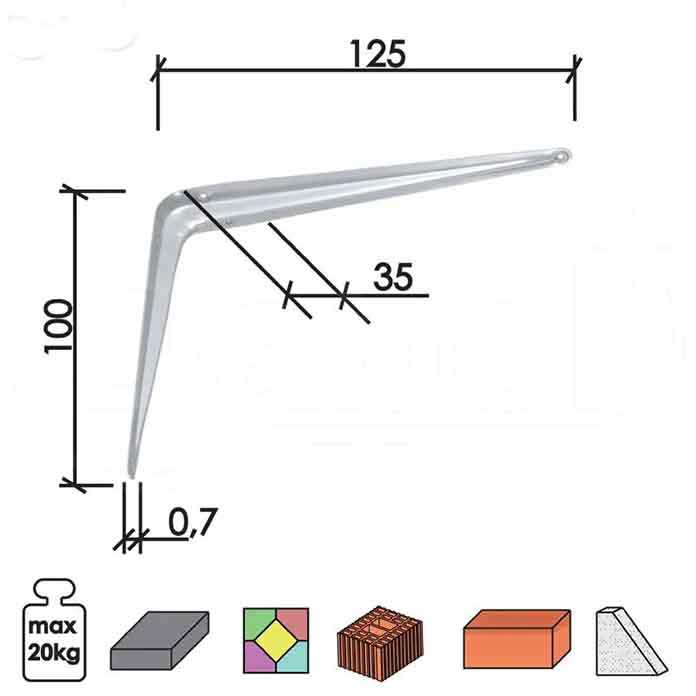 Nosac L-100x125mm 3304090