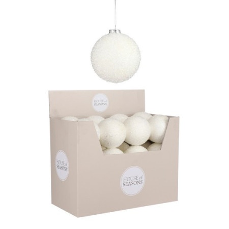 Dekordom novogodišnja dekoracija - hanging ball 10cm 1101097 - white - edl ( 041351 )