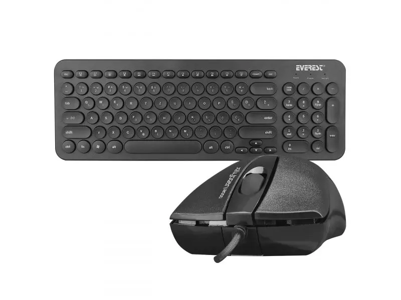 EVEREST KM-01K Set tastatura i miš, Crni, 31508