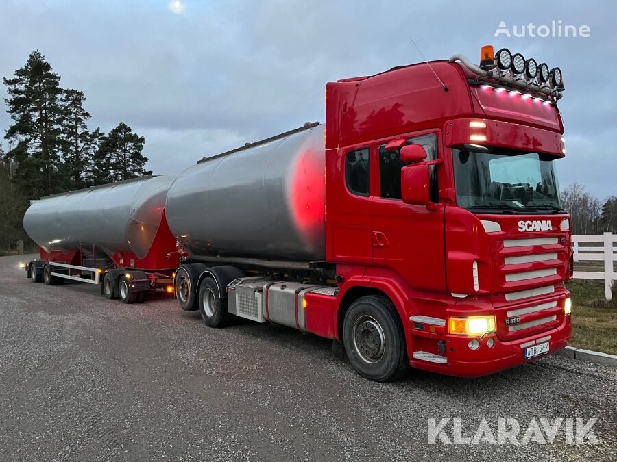 Prodaje se Scania R480 autocisternu na aukciji + prikolica autocisterna