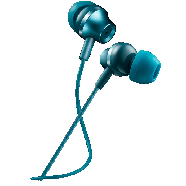 CANYON Stereo earphones with microphone, metallic shell, cable length 1.2m, Blue-green, 22*12.6mm, 0.012kg ( CNS-CEP3BG )