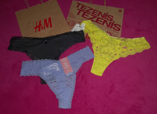 H&M,Tezenis 3kom cipka brazilke/tange NOVO!%