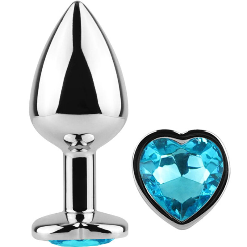 Jew blue metal plug heart S