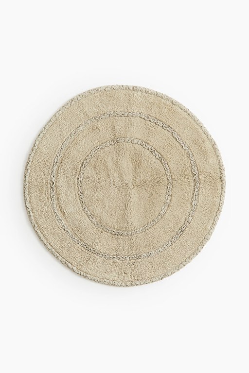 Round cotton bath mat