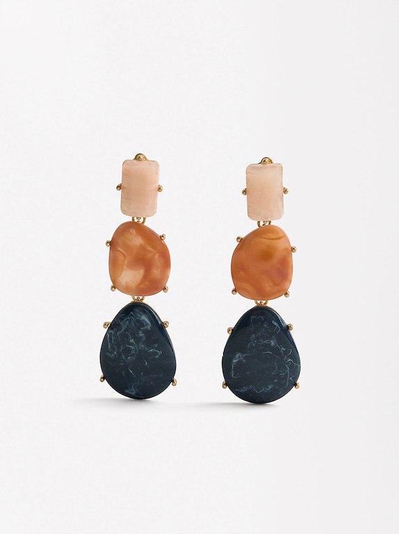 Long Earrings With Stone Effect