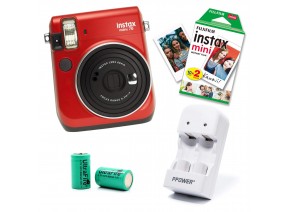 Fuji Instax Mini 70 Red + 20 papira + punjač sa punjivim baterijama