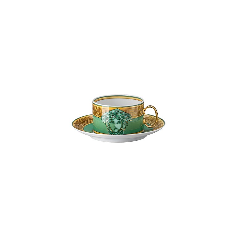 Versace Medusa Amplified Green Coin Tea cup – Šoljica sa tacnom