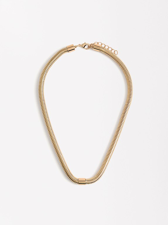 Short Necklace With Snake Chain