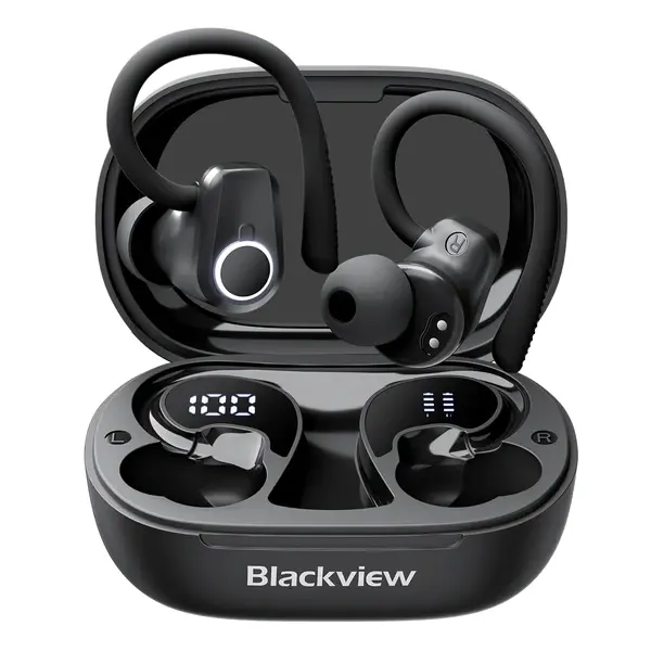 Blackview Bežične slušalice sa zakačkom za uši AirBuds 60, BT 5.3, USB Tip-C, IPX4, Crne