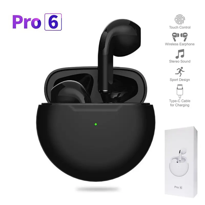 Bežične slušalice Airpods Pro6 HQ, Crne