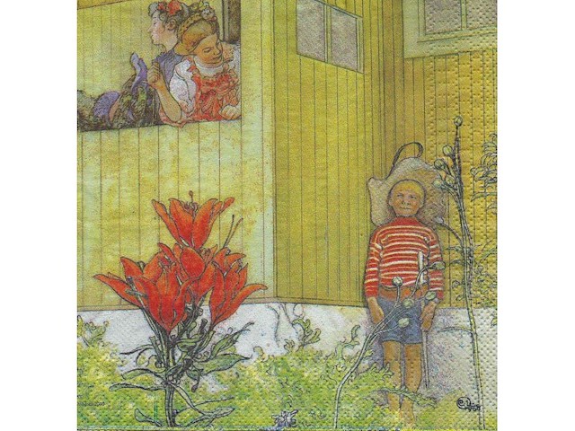 Salveta K2_008 - 33x33cm  Carl Larsson Dressing up