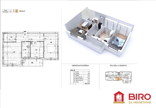 USELJIV trosoban stan u širem centru~ 55m2 povrat