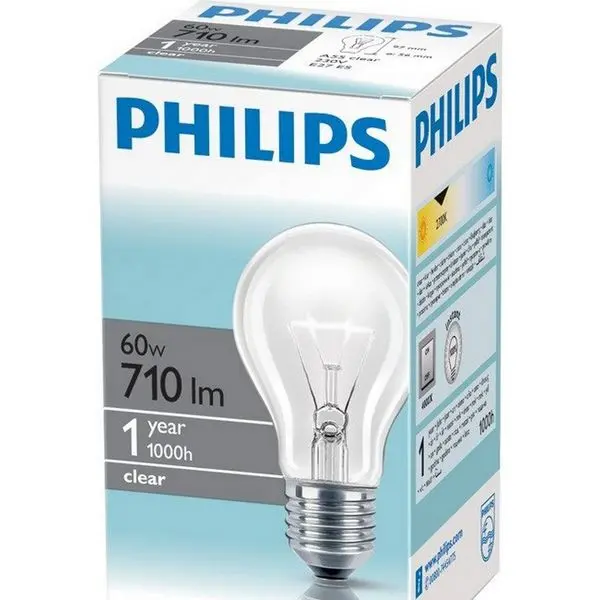 PHILIPS Standardna sijalica 60W E27 230V A55 CL 1CT/12X10F