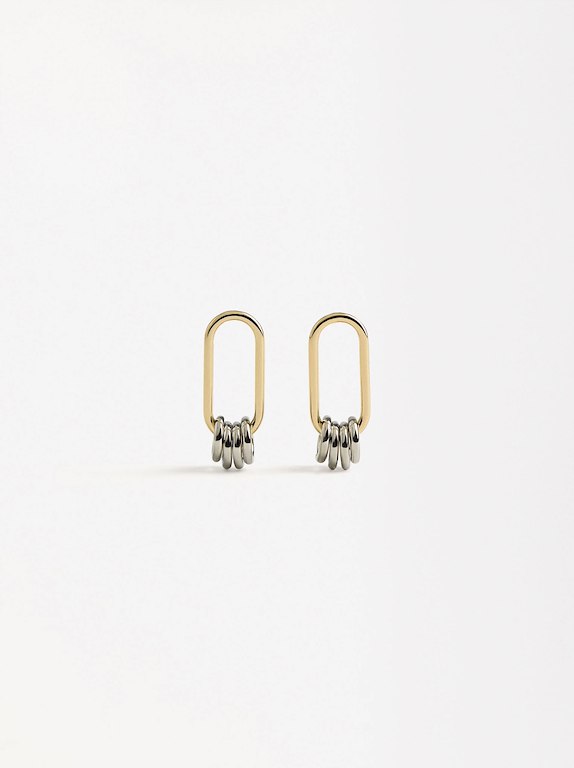 Elongated Earrings With Hoops