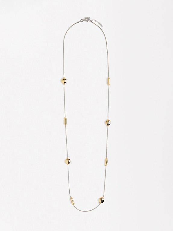 Long Necklace With Metallic Details