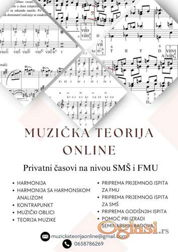 Privatni časovi Harmonije, Kontrapunkta, Muzičkih oblika, Teorije muzike