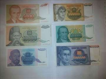 lot , 1993 god , 18 kom , [ unc , xf ]