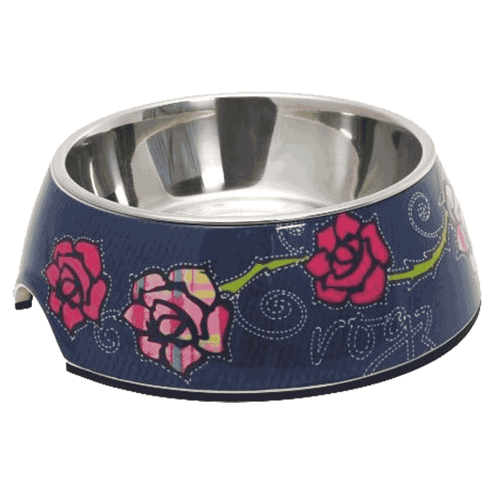 Rogz 2 u 1 Bubble Bowlz posuda, Denim Rose