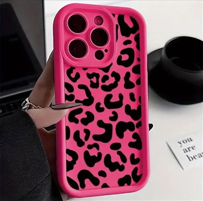 iPhone 12 PINK leopard print maska za mobilni