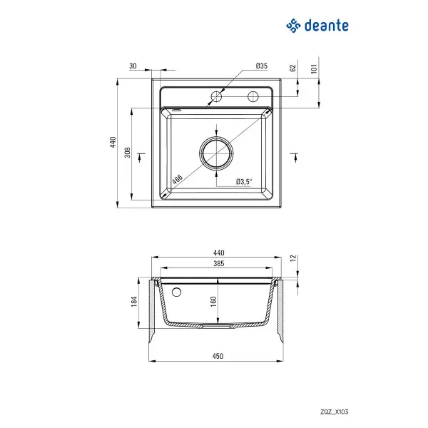 Deante Sudopera Zorba 44/BL ZQZ 2103